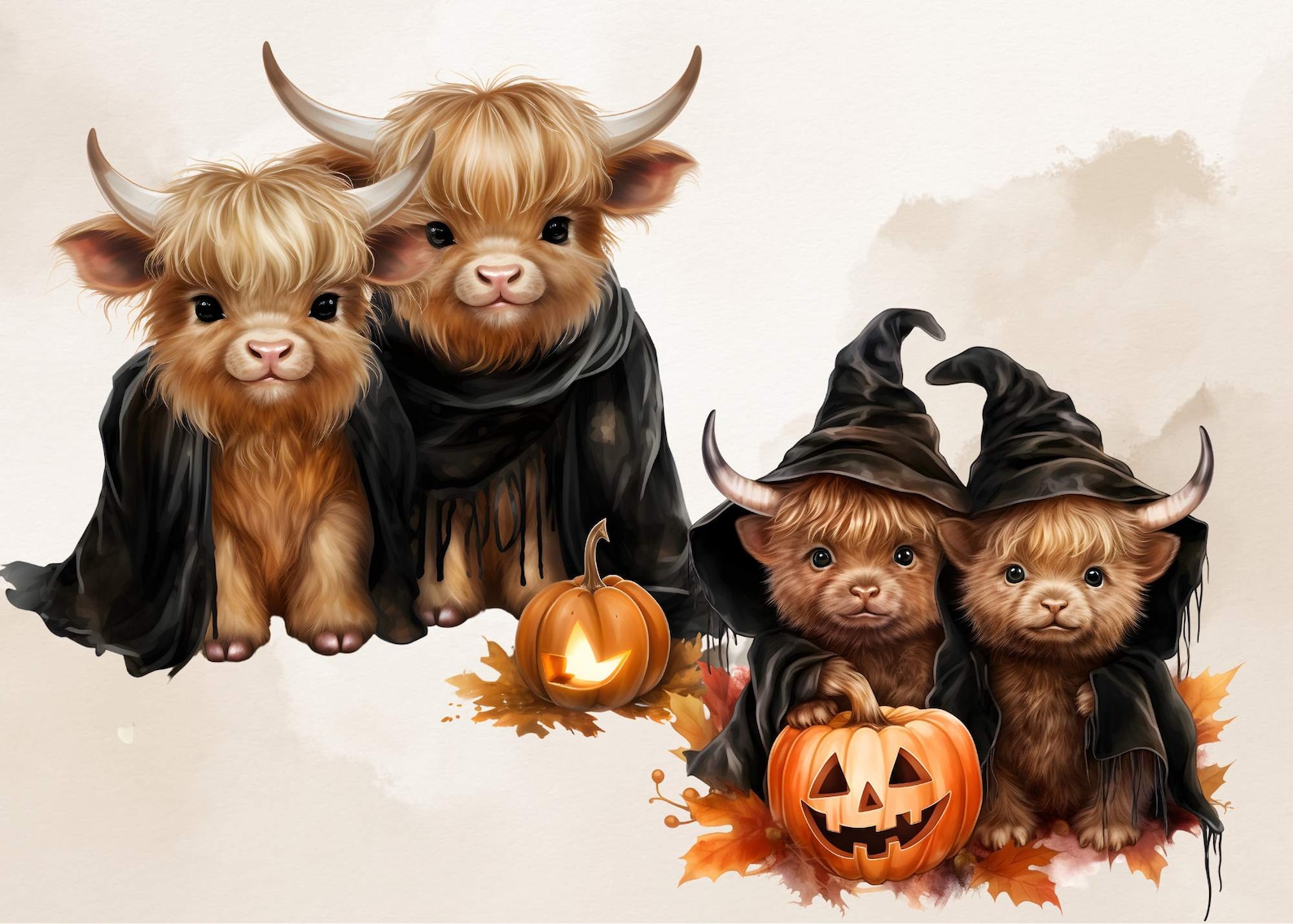 Highland Cow Clipart Png, Halloween Highland Cow, Halloween Clipart ...