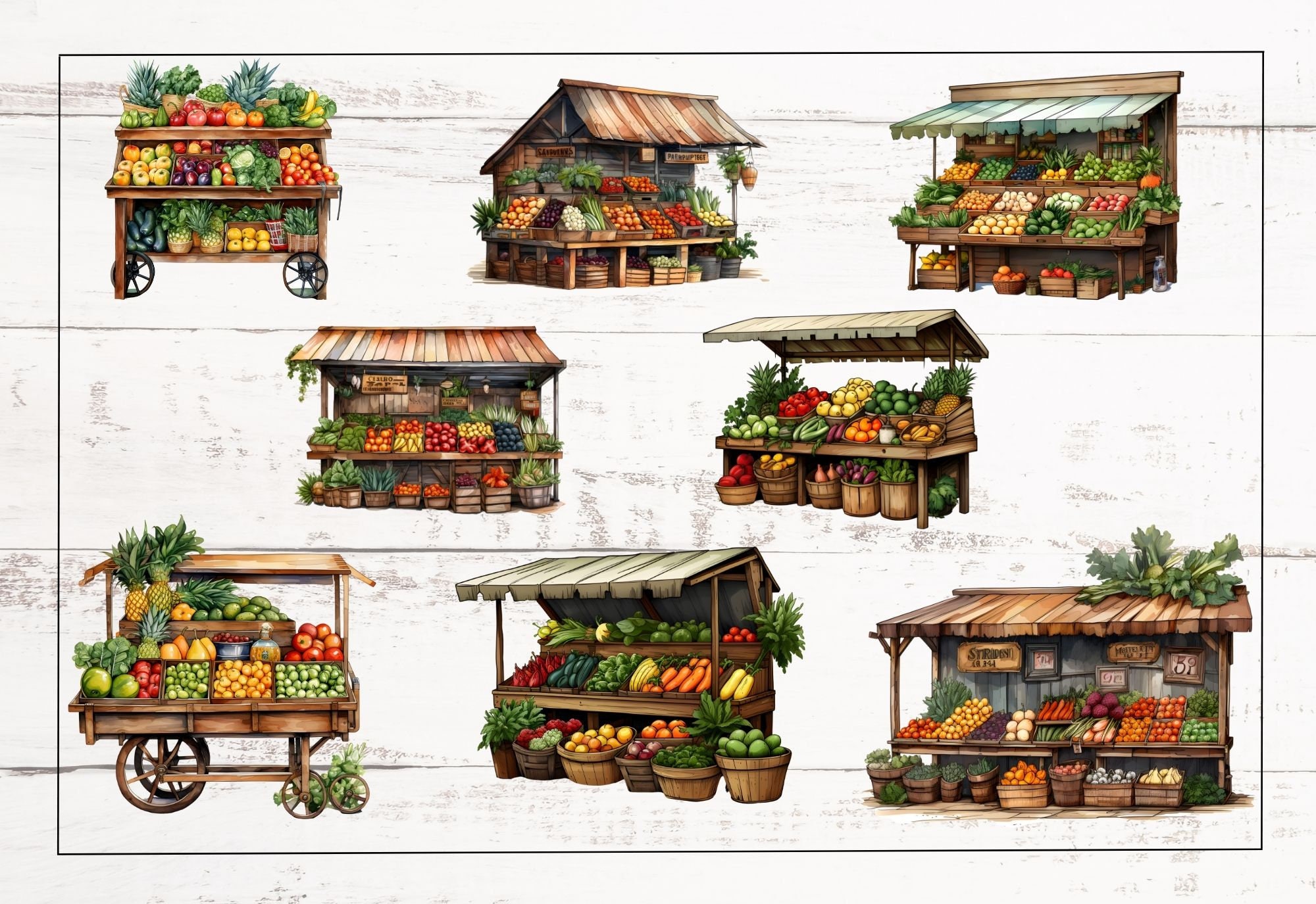 Produce Stand Farmers Market Clipart PNG Market Clipart Produce Market ...
