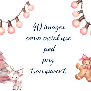 Pink Christmas Clipart, Digital Download, Cute Winter Clipart, Pink ...