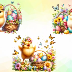 Easter Watercolor Clipart,spring Watercolor Clipart, Easter Bunny ...