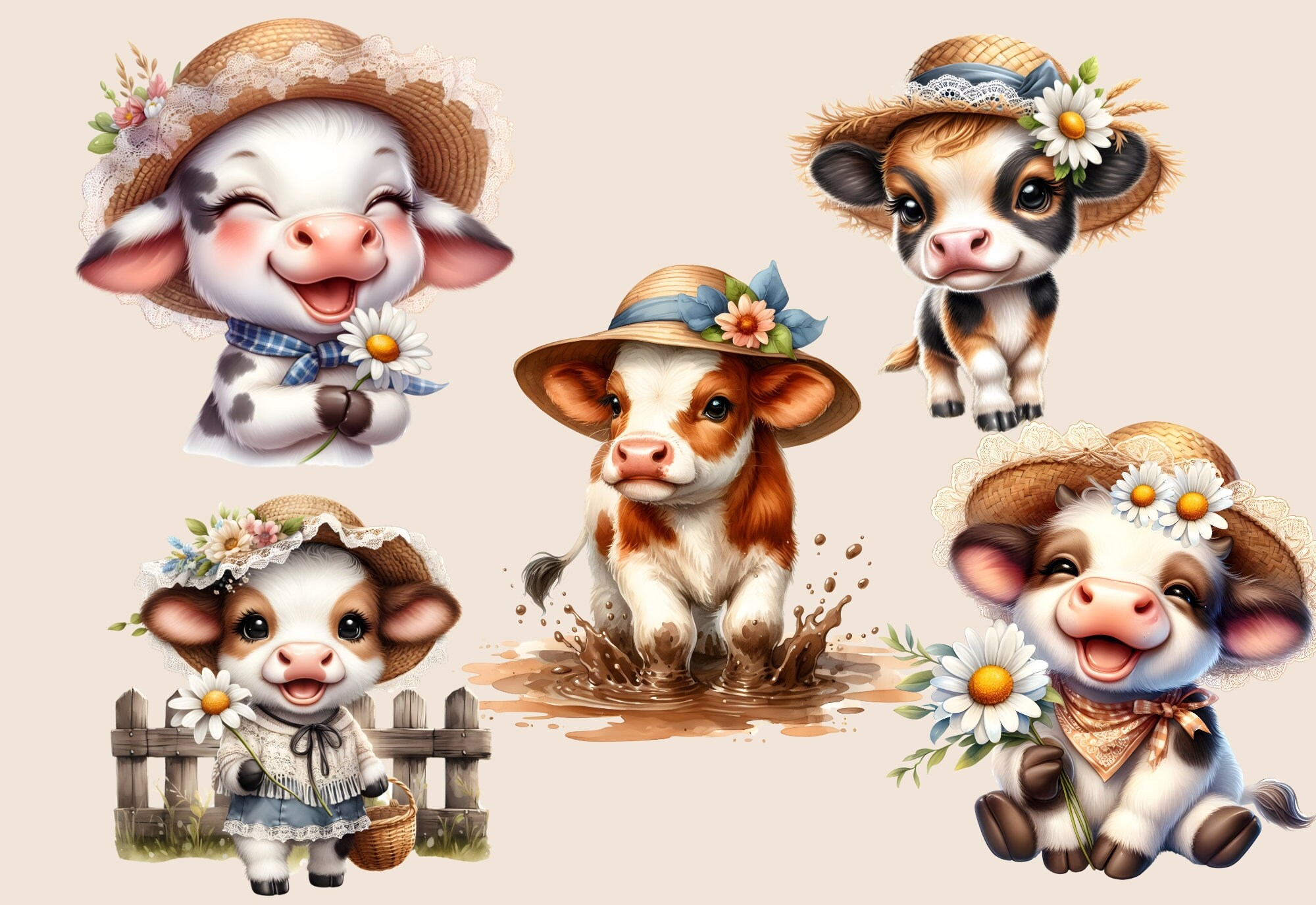Cute Cow Clipart, Png, Farm Cow Clipart, Farm Animal Clipart, Laughing ...