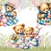 Watercolor Easter Teddy Bear Clipart, Spring Watercolor Clipart, Easter ...