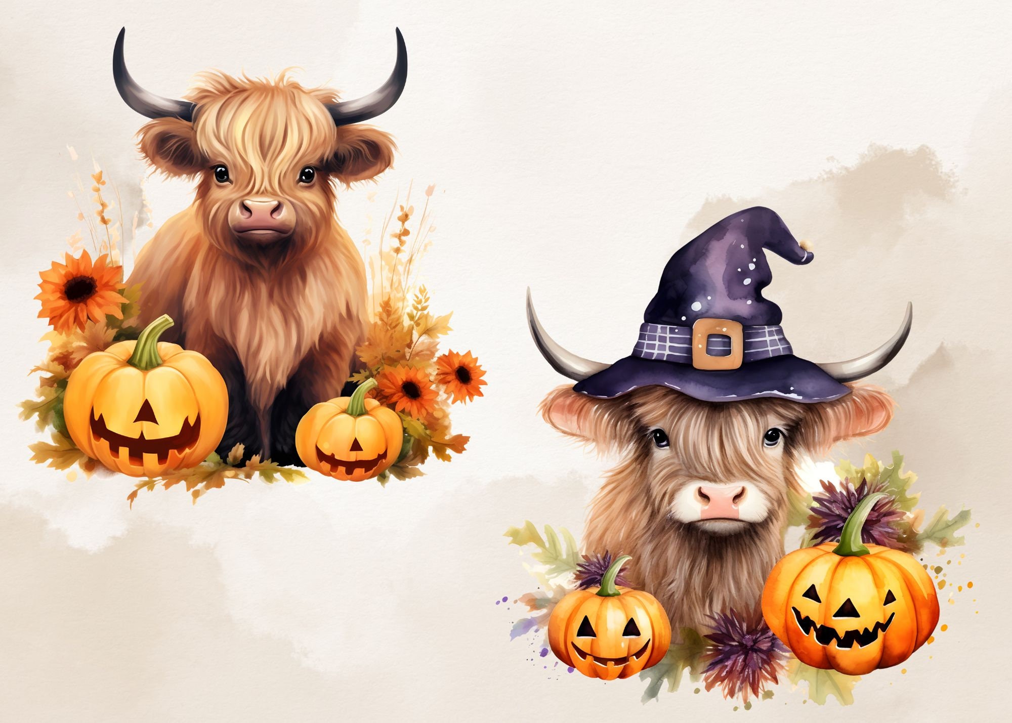 Highland Cow Clipart Png Halloween Highland Cow Halloween - Etsy