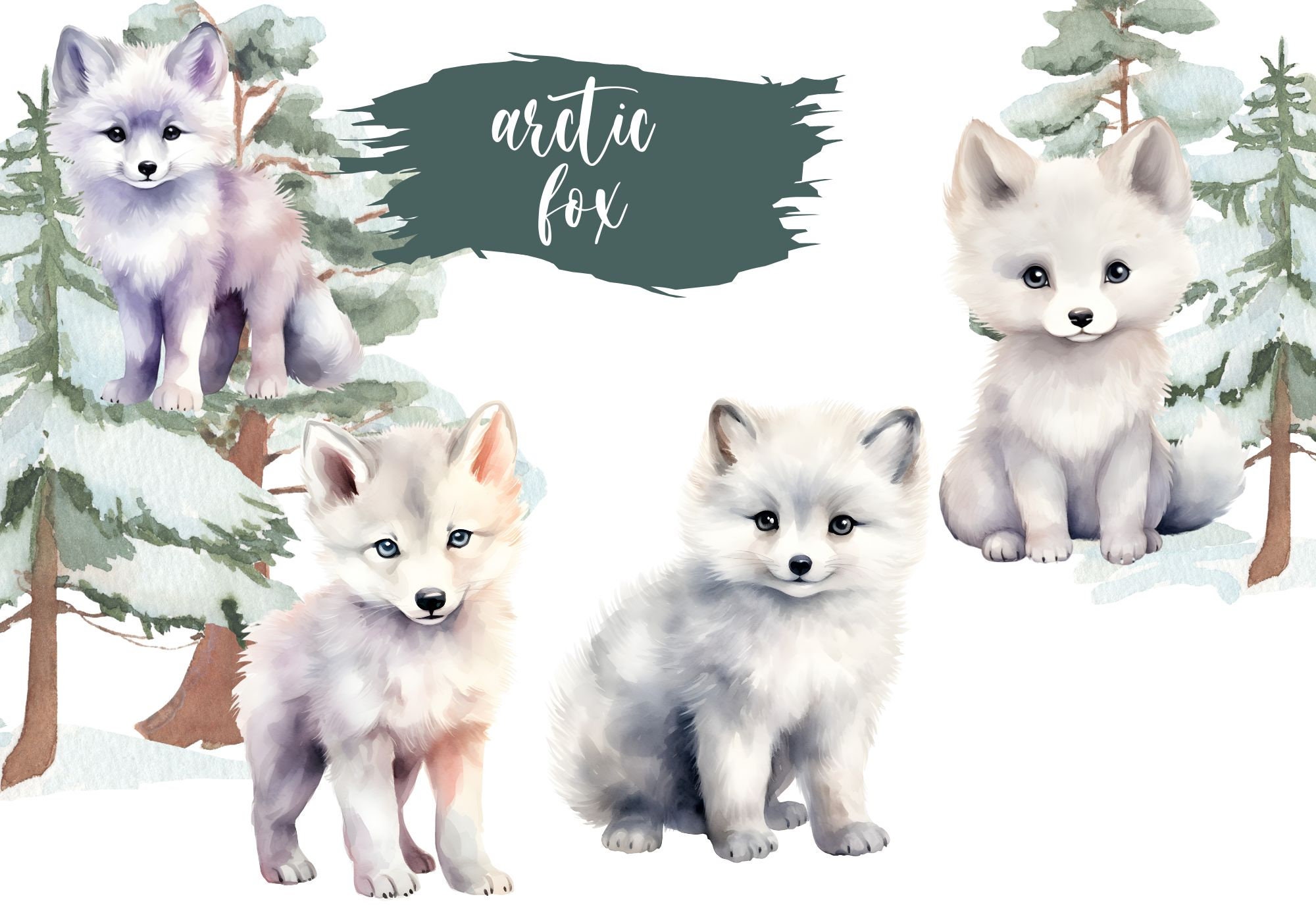 Watercolor Arctic Animals Clipart, Snow Animals Png, Watercolor Clipart ...