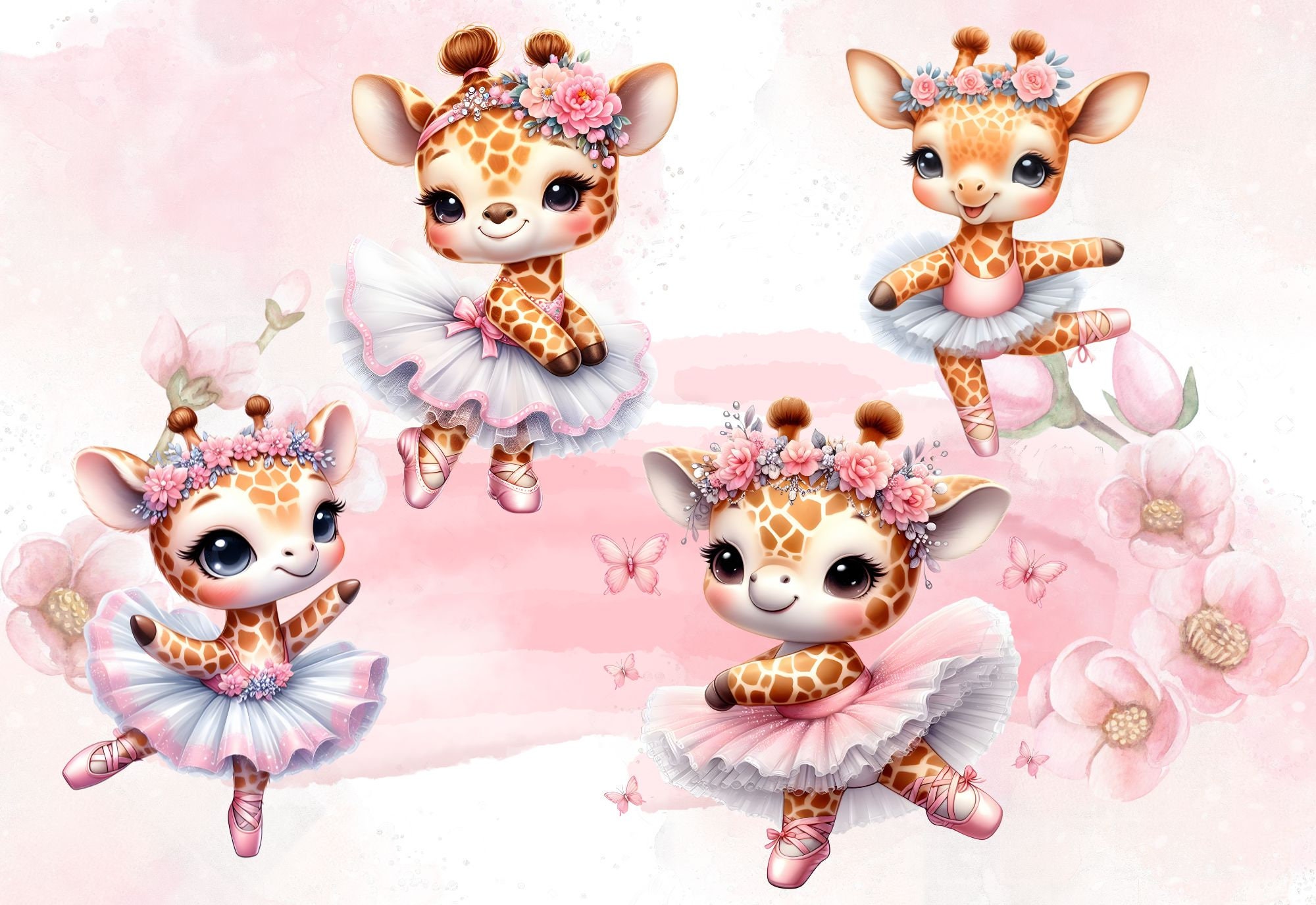 Watercolor Giraffe Ballerina Clipart Png, Watercolor Giraffe Clipart ...