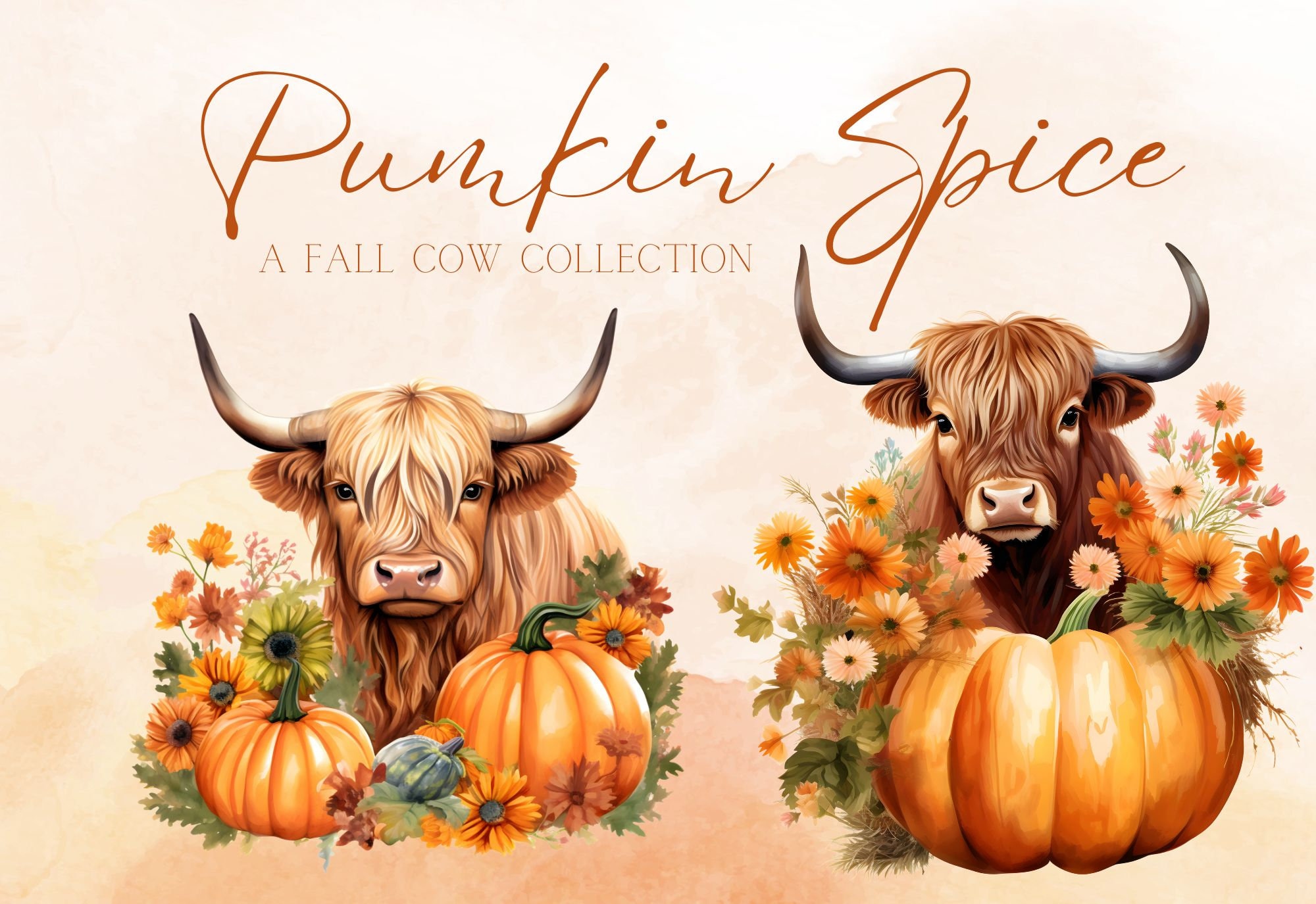 Fall Highland Cow Clipart Png, Fall Cow Clipart, Highland Cow Png ...