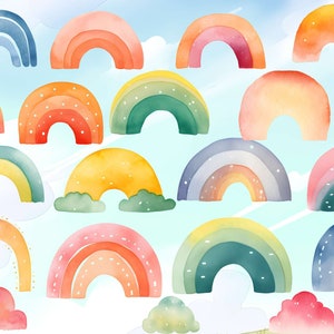 Watercolor Rainbow Clipart - Rainbow PNG - Boho Rainbow Clipart ...