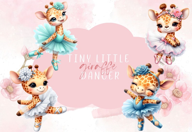 Watercolor Giraffe Ballerina Clipart: Nursery Art (digital Download) - Etsy