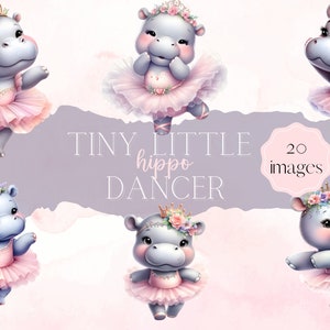 Cute Hippo Ballerina Clipart Png, Nursery Print, Hippo Clipart ...