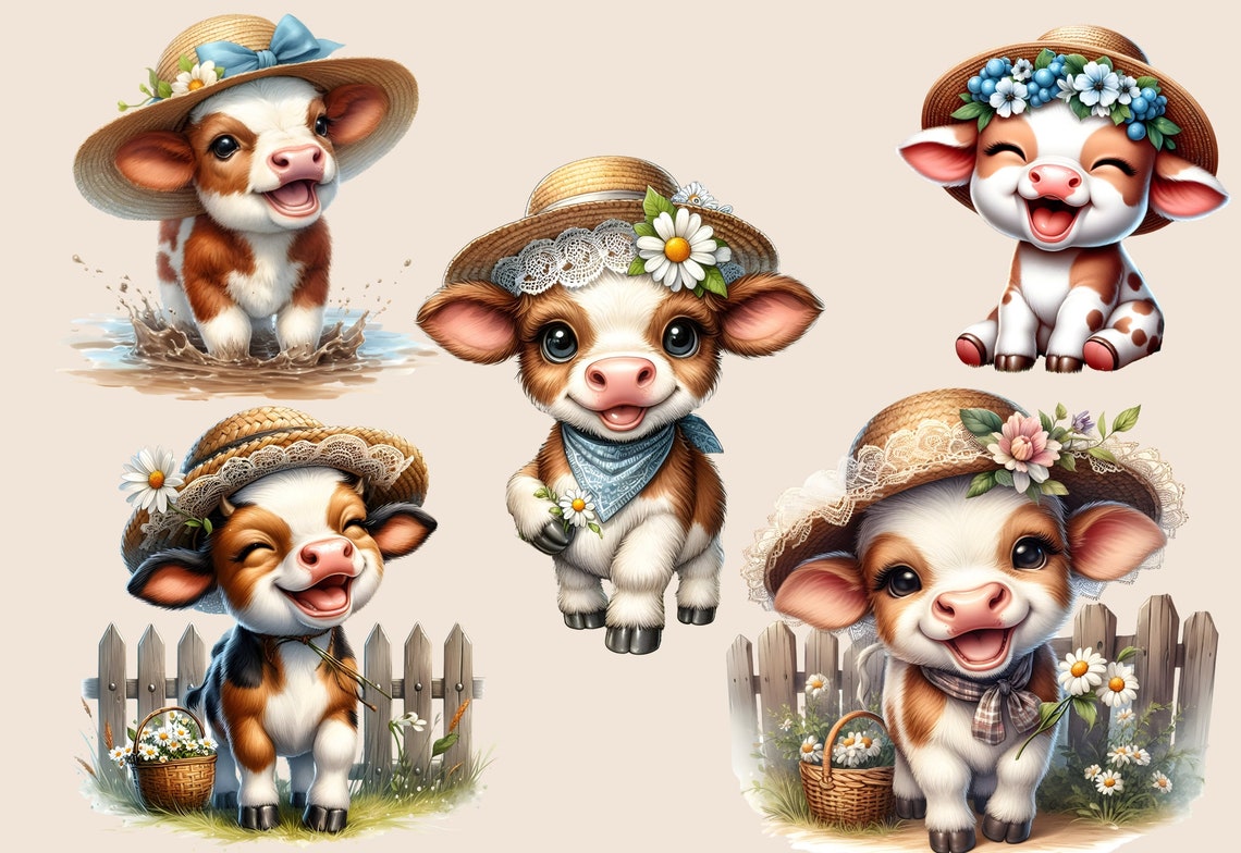 Cute Cow Clipart, Png, Farm Cow Clipart, Farm Animal Clipart, Laughing ...