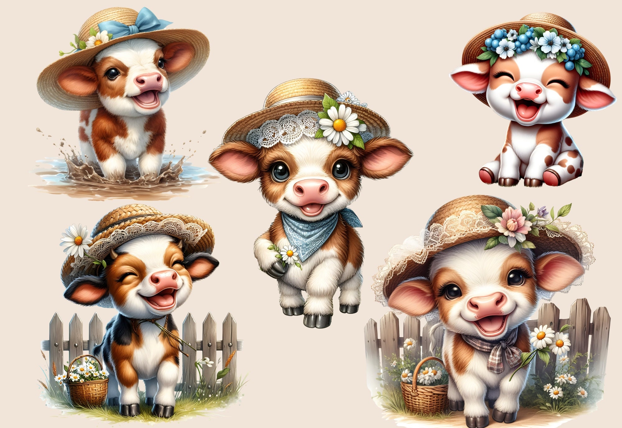 Cute Cow Clipart, Png, Farm Cow Clipart, Farm Animal Clipart, Laughing ...