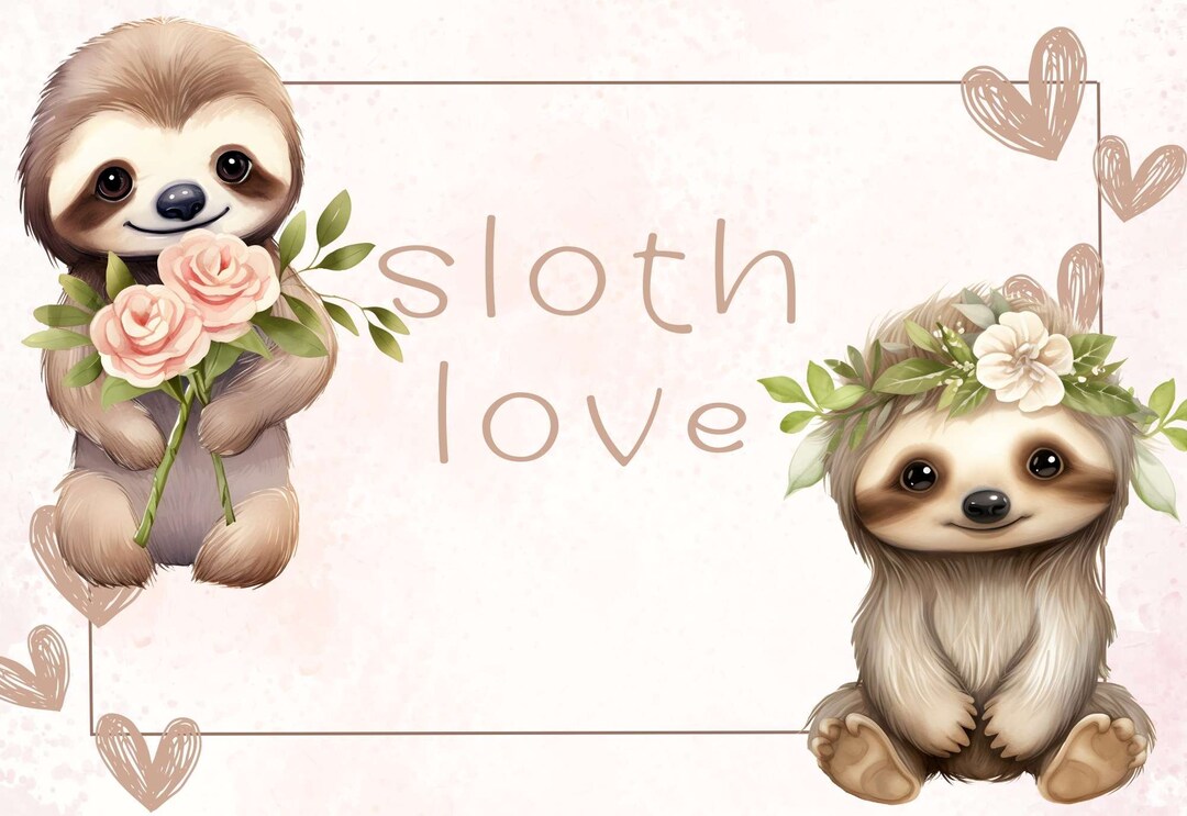 Cute Sloth Clipart, Safari Animal, Watercolor Sloths, Commercial Use ...