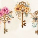 Watercolor Antique Key Clipart, Watercolor Skeleton Key, Floral Key ...