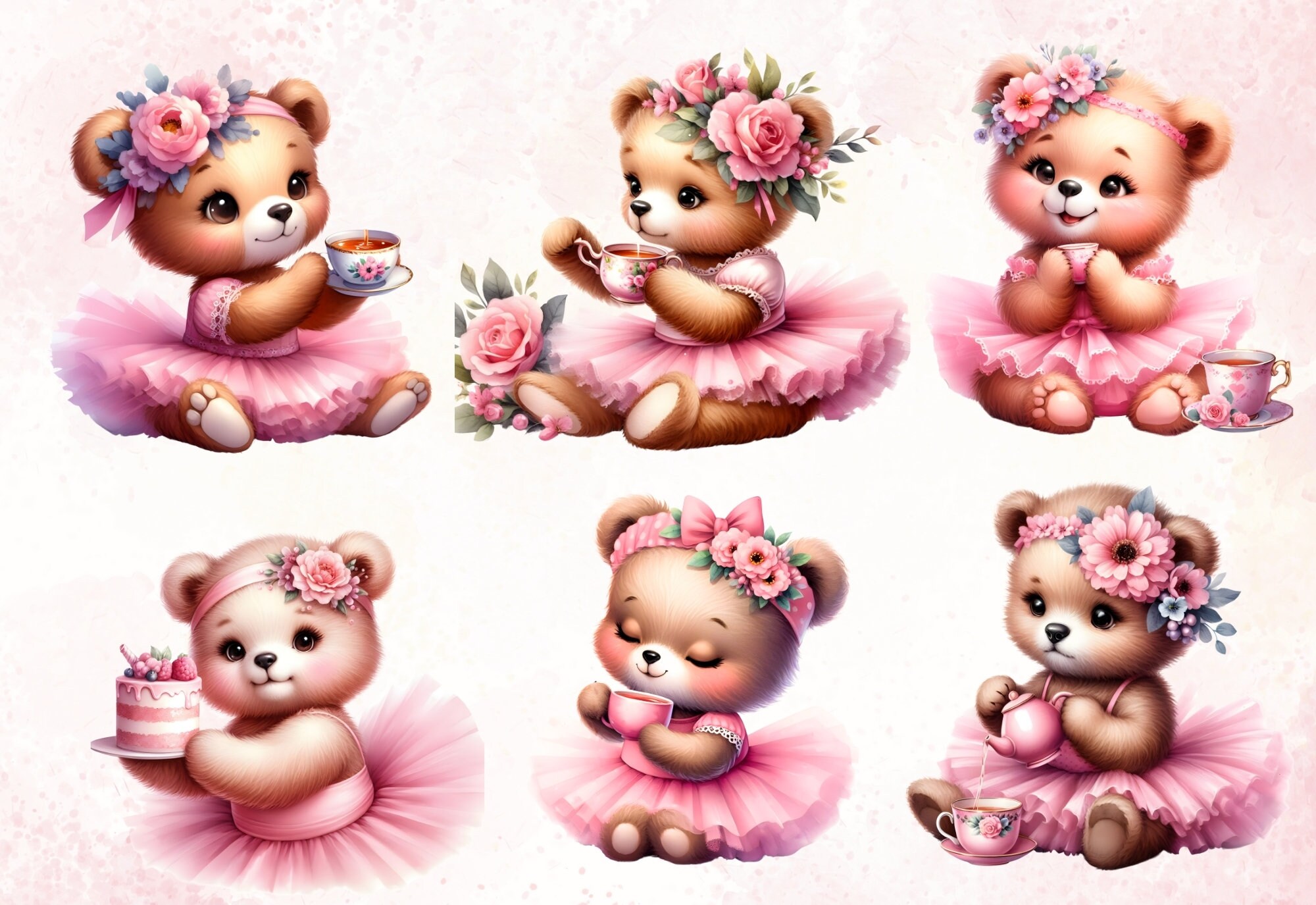 Tea Party Teddy Bears Clipart, Ballerina Bears, Teddy Bear Png Clipart ...