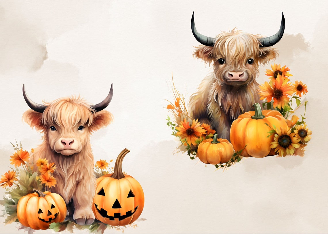 Highland Cow Clipart Png Halloween Highland Cow Halloween - Etsy