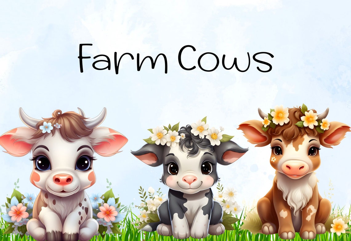 Cute Farm Cow Clipart, Png, Farm Cow Png Clipart, Farm Animal Clipart ...