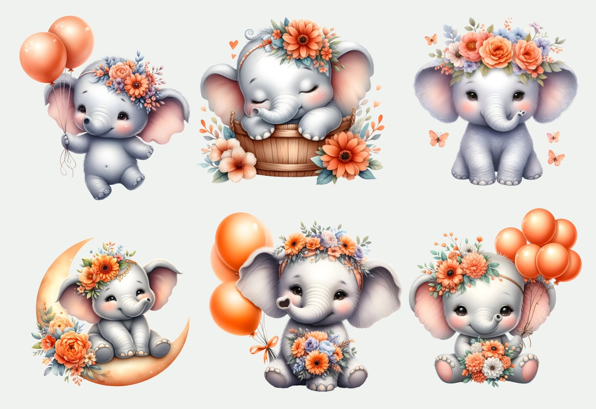 Watercolor Elephant Clipart, Cute Elephant PNG, Watercolor Clipart Png ...