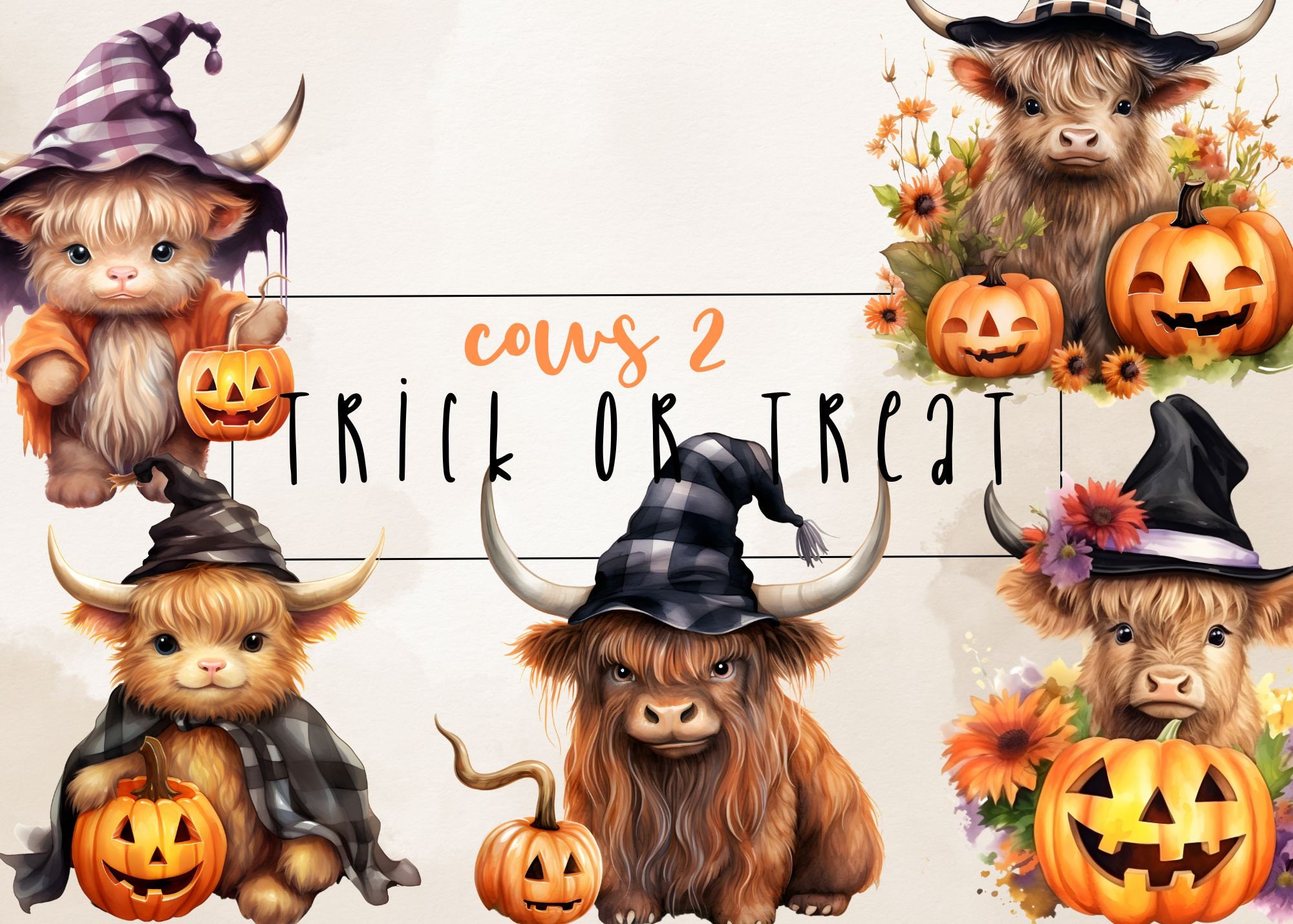 Highland Cow Clipart Png Halloween Highland Cow Halloween - Etsy