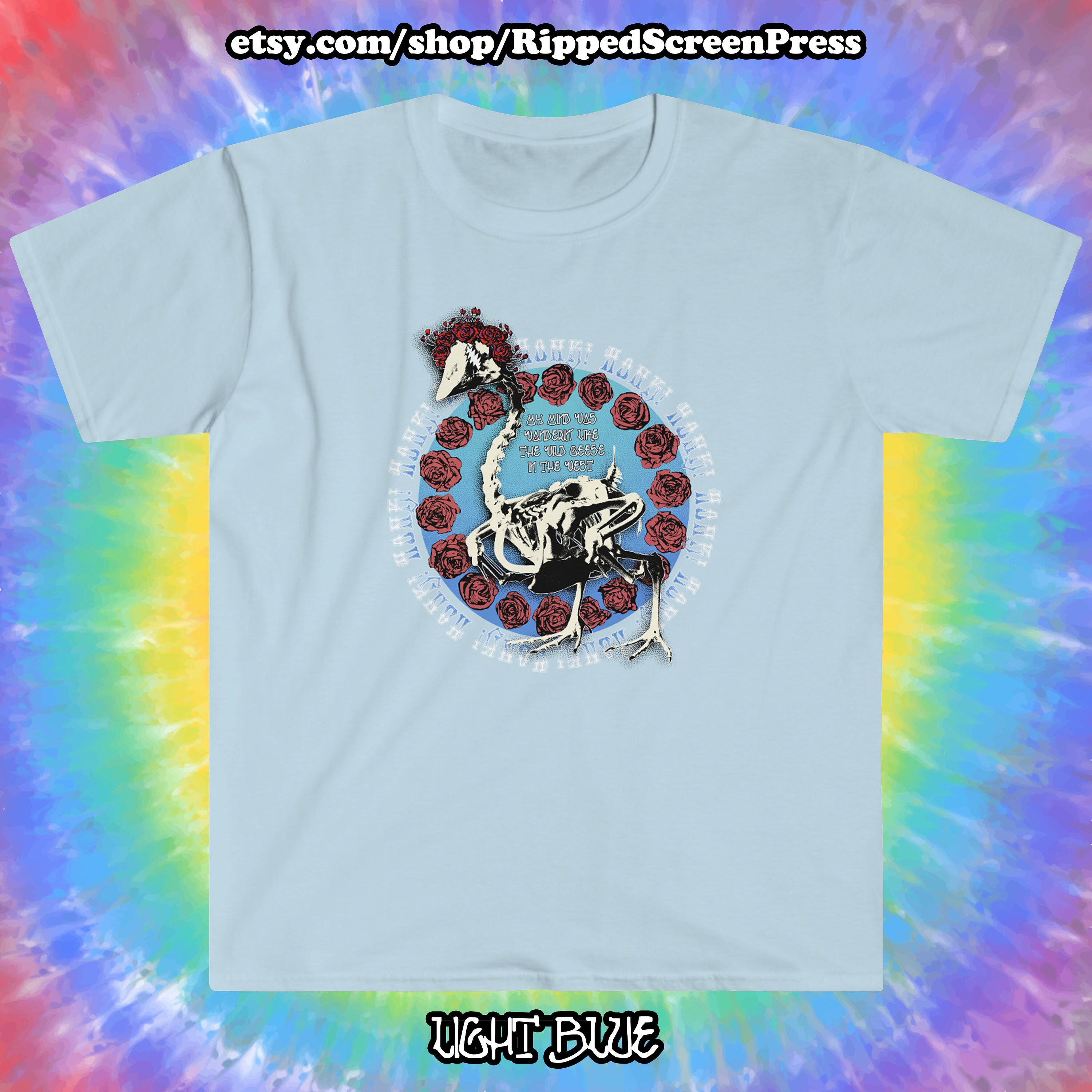 GOOSE Skull and Roses T-shirt Goose the Band Shirt Goose - Etsy