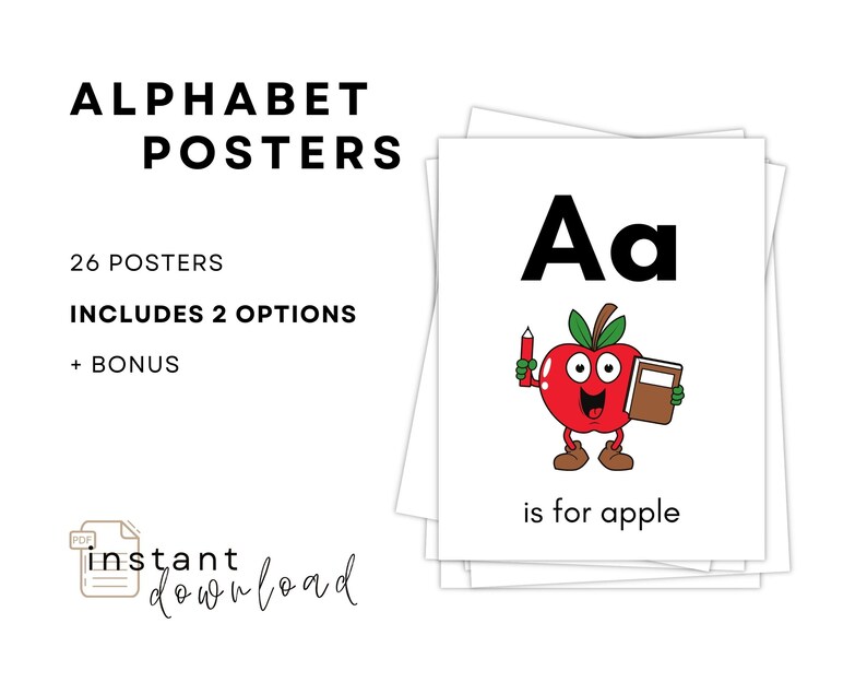 Alphabet Posters, Homeschool Posters, Classroom Posters, Homeschool ...
