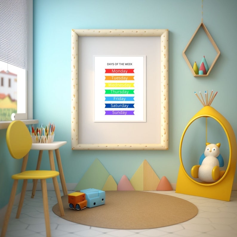 Days of the Week Printable Classroom Poster Homeschooling - Etsy