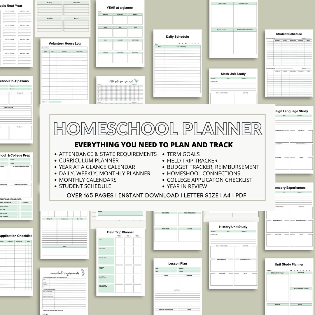 Homeschool Planner Printable Bundle, Teacher Organizer (PDF) - Etsy