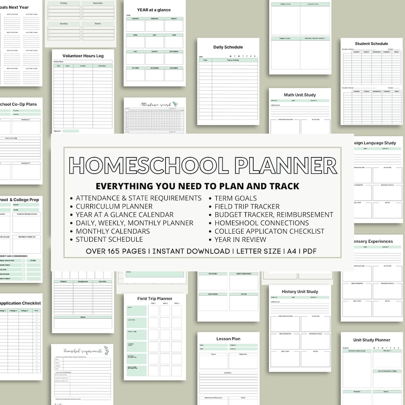 Homeschool Planner Printable Bundle, Teacher Organizer (PDF) - Etsy
