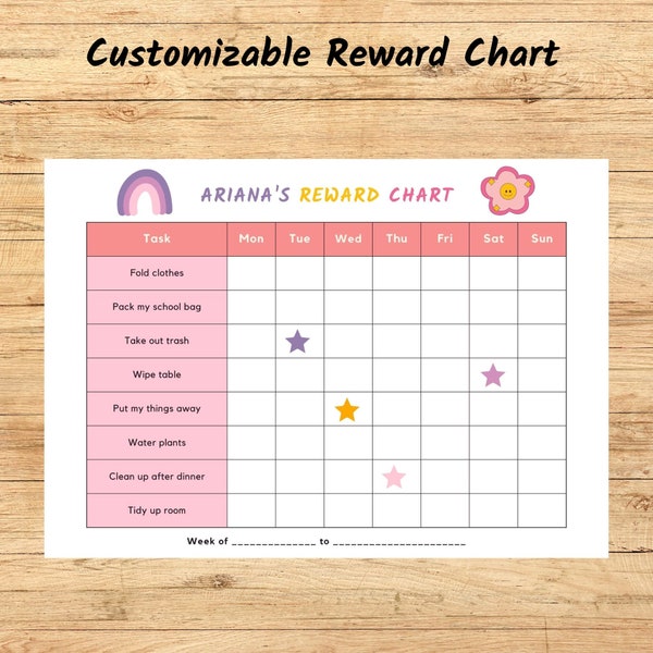 Blank Reward Chart - Etsy
