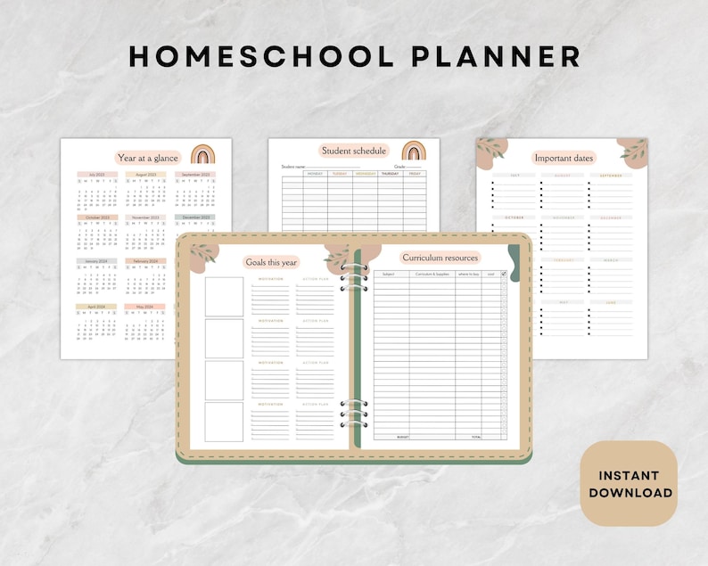 Homeschool Planner, Lesson Planner Bundle, Teacher Lesson Planner Pages ...