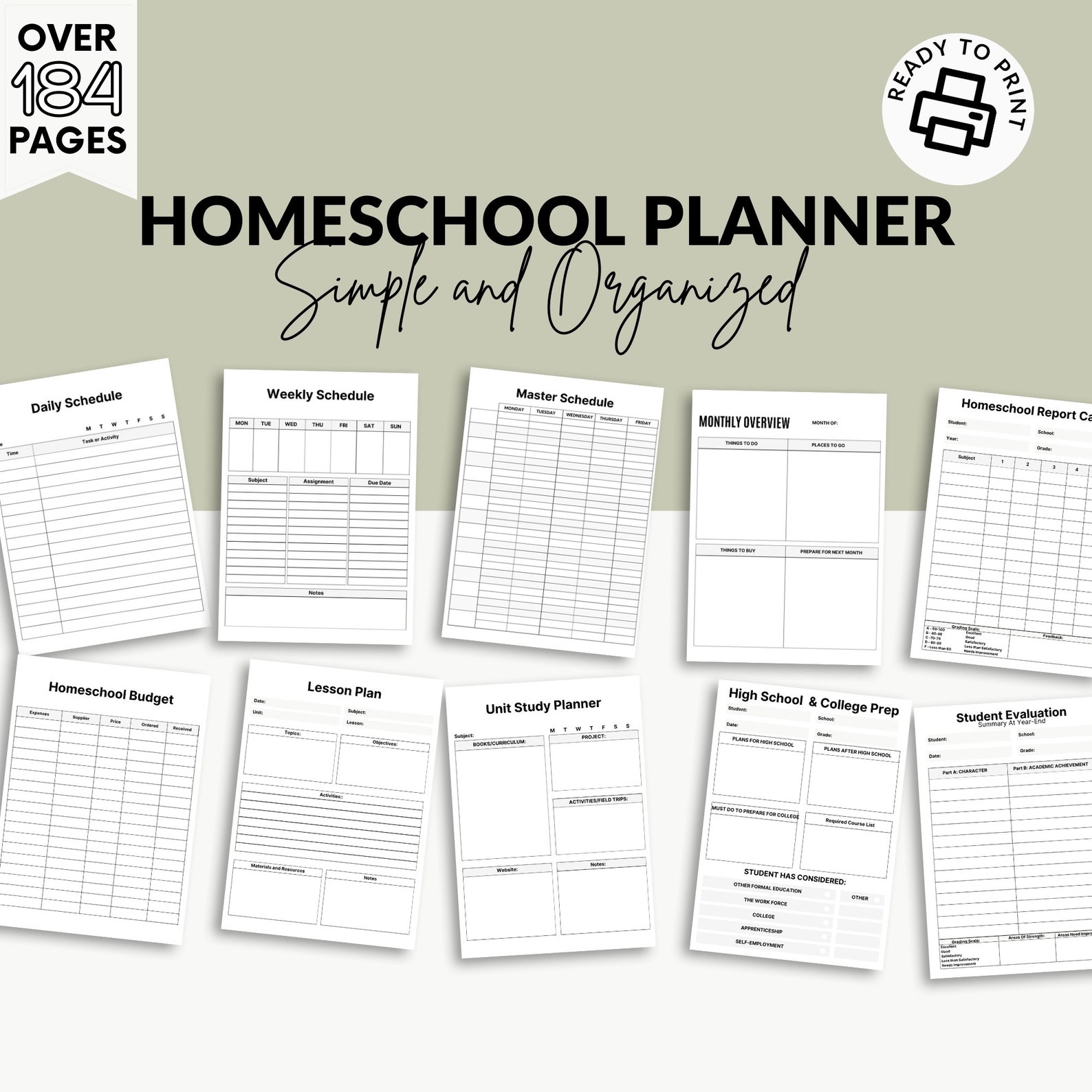 Homeschool Planner Printable, Homeschool Planner 2024-2025, Lesson ...