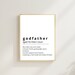 Godfather Definition Print, Godfather Poster, Gift for Godfather ...