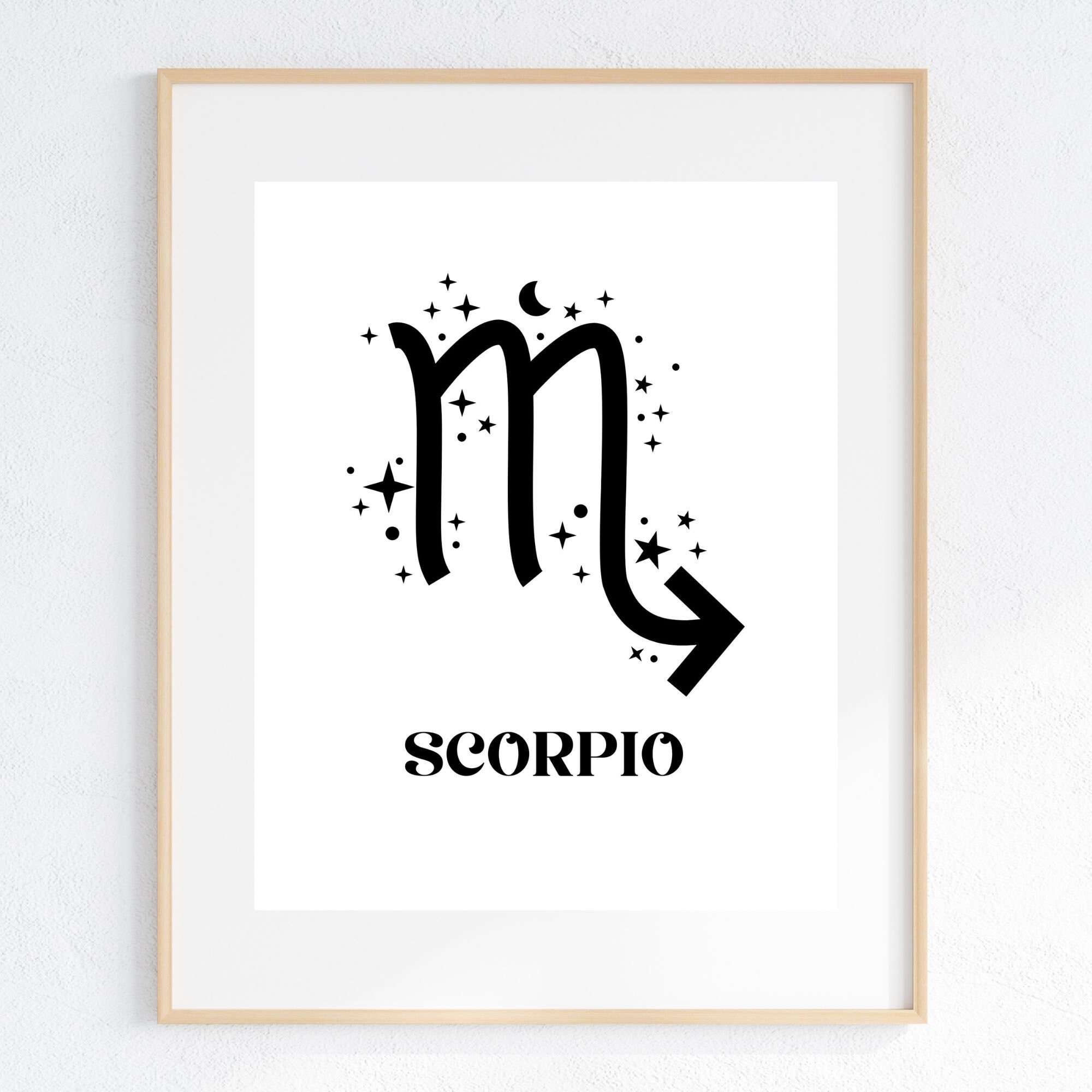 Scorpio Zodiac Printable Wall Art, Zodiac Signs, Digital Download ...