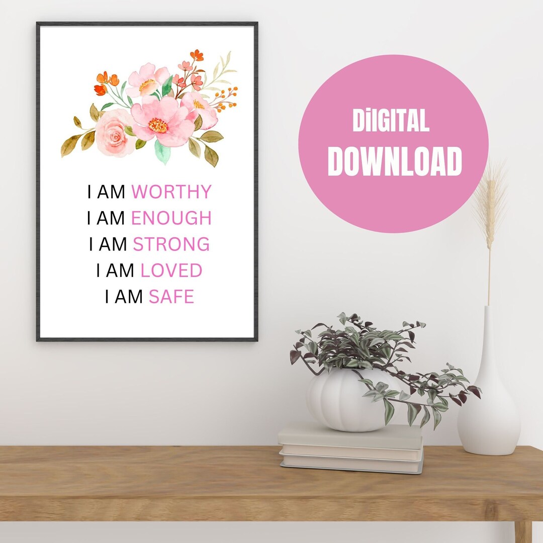 Positive Affirmations Wall Art Affirmations Prints Kids - Etsy