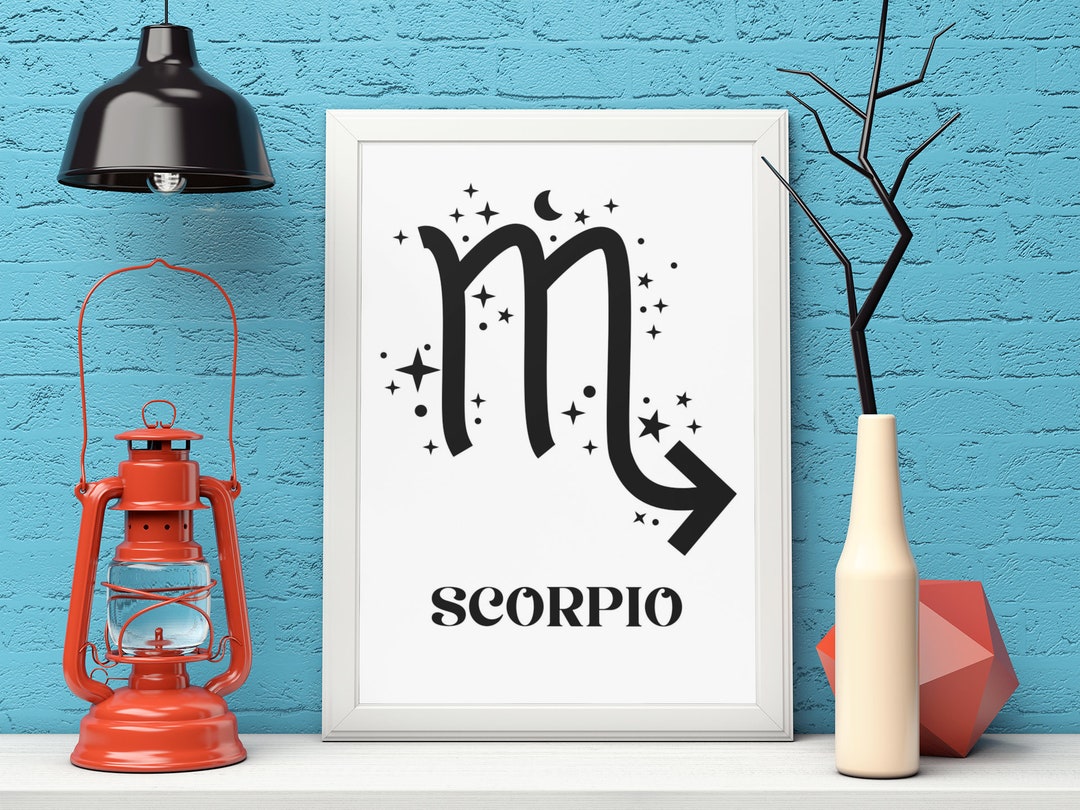 Scorpio Zodiac Printable Wall Art, Zodiac Signs, Digital Download ...