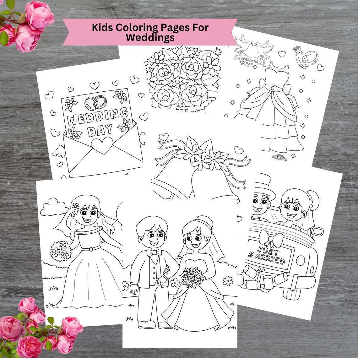 Wedding Coloring Pages, Kids Coloring Pages for Weddings, Children ...