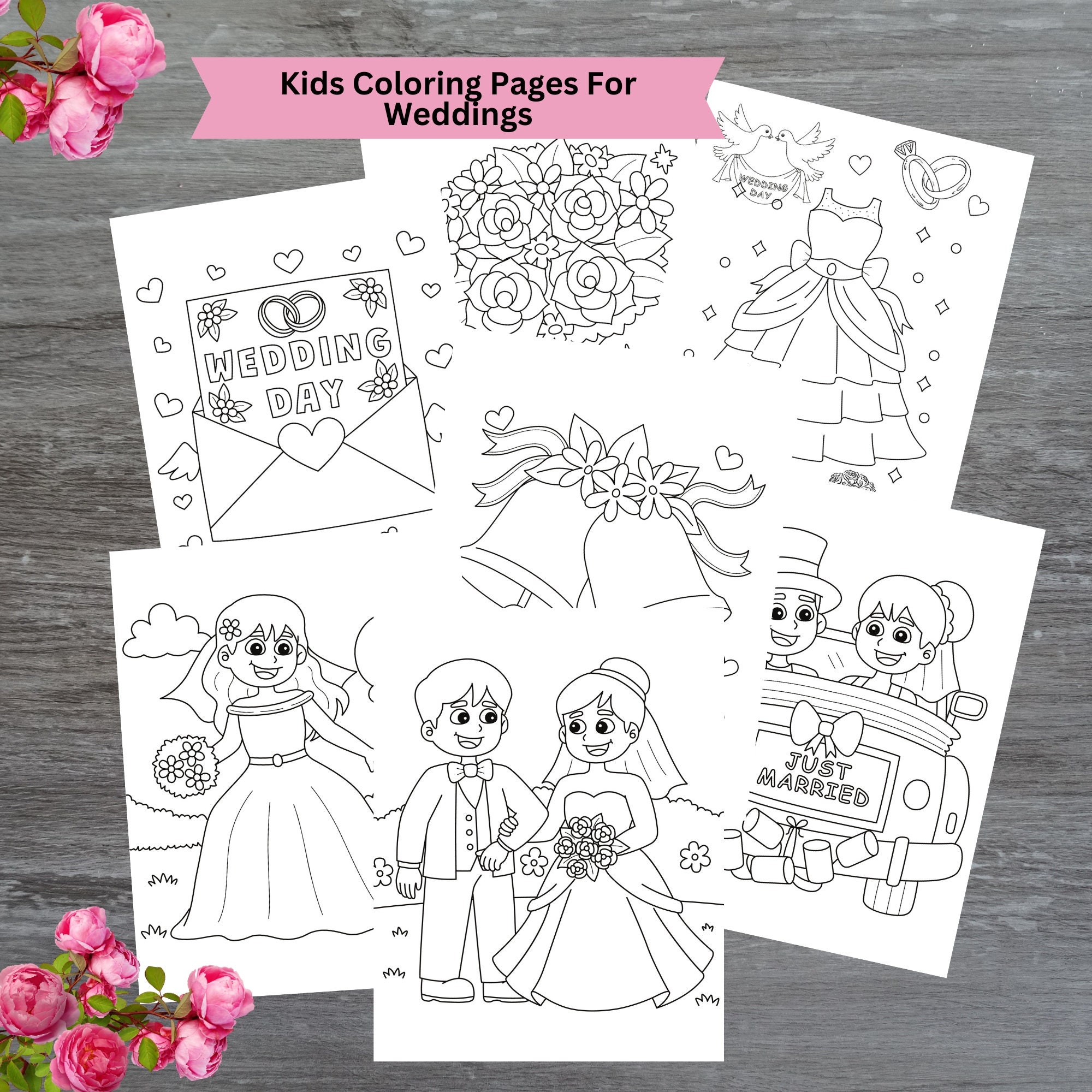 Wedding Coloring Pages, Kids Coloring Pages for Weddings, Children ...