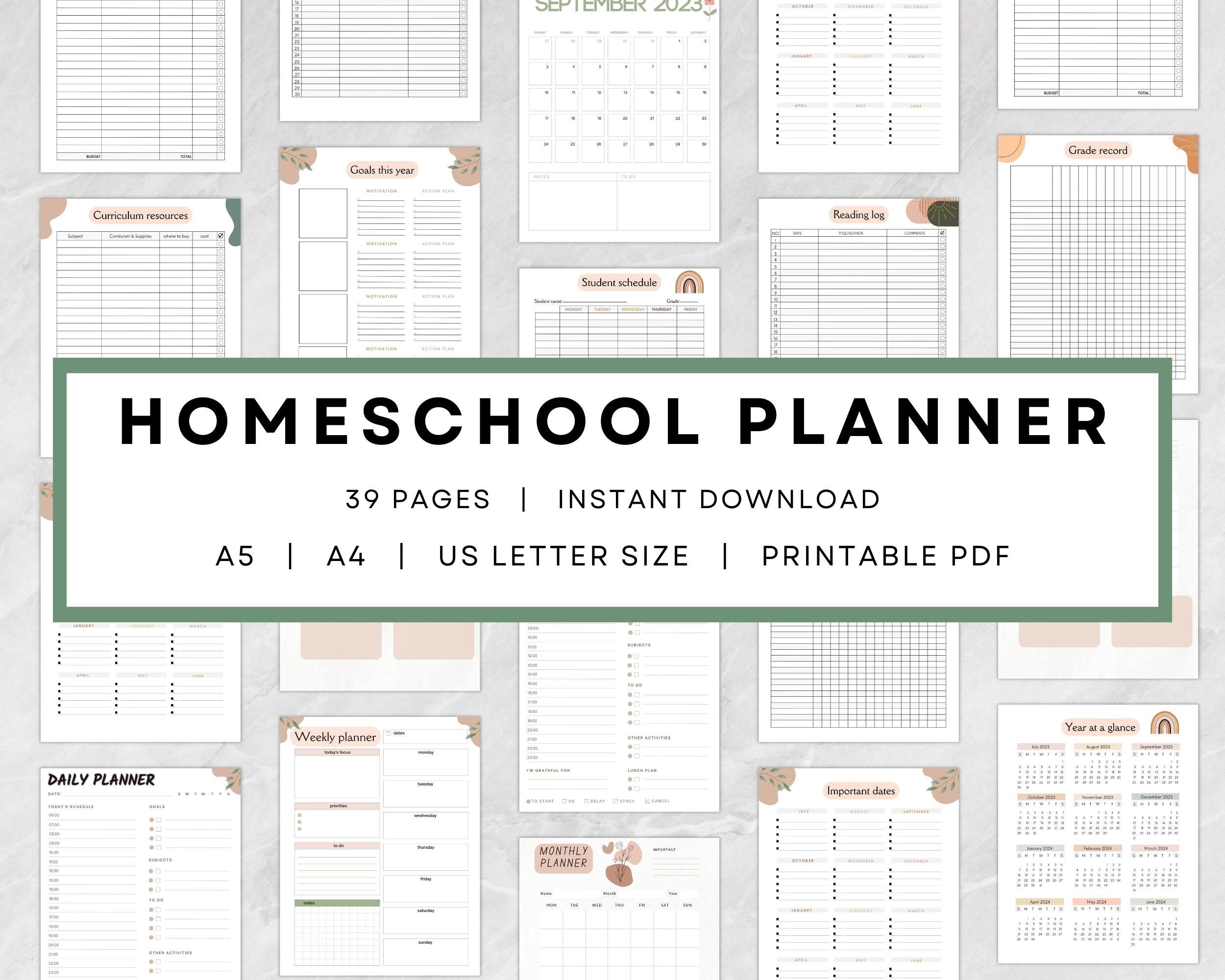 Homeschool Planner, Lesson Planner Bundle, Teacher Lesson Planner Pages ...