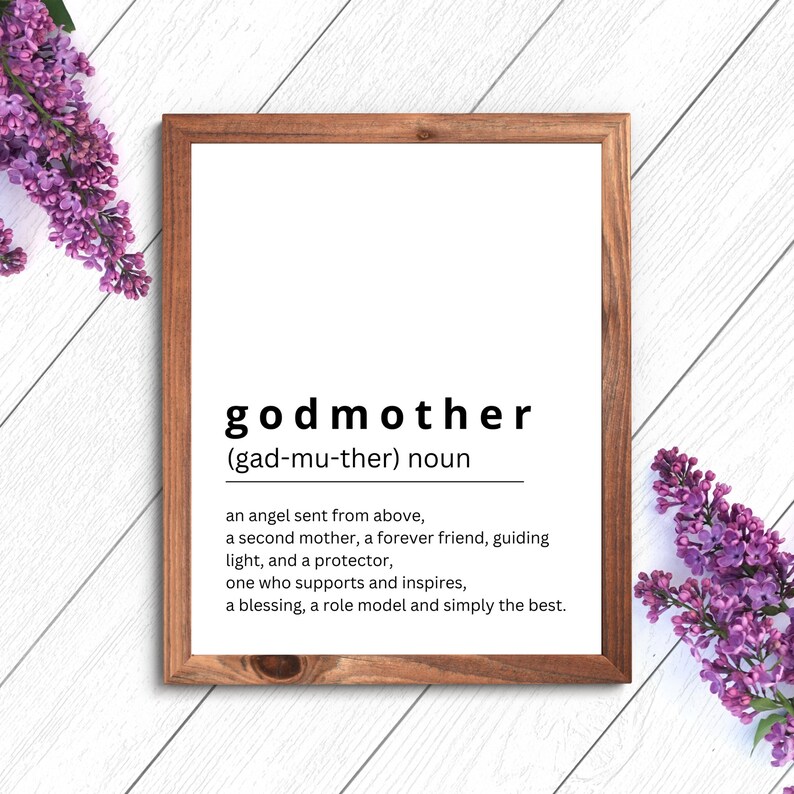 Godmother Definition Print, Minimalist Gift (digital Download) - Etsy