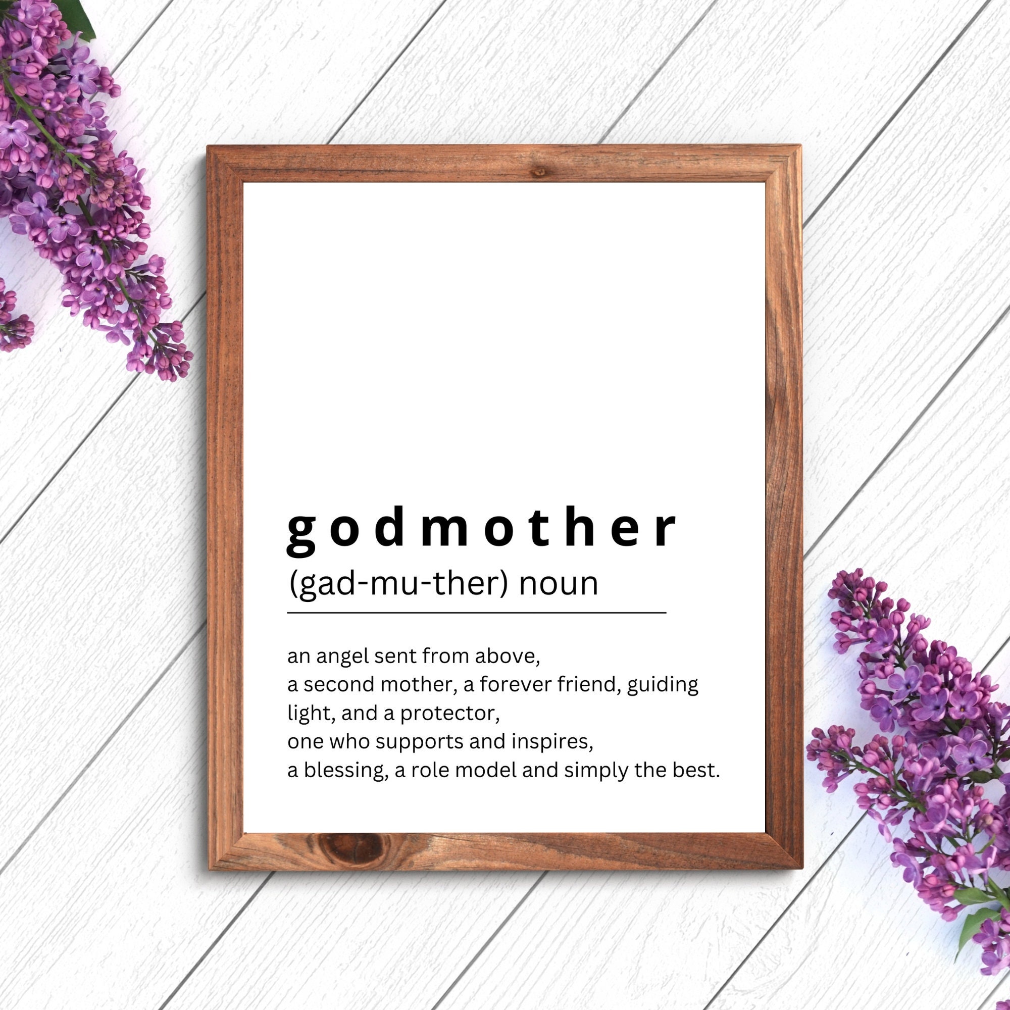 Godmother Definition Print, Godmother Poster, Gift for Godmother ...