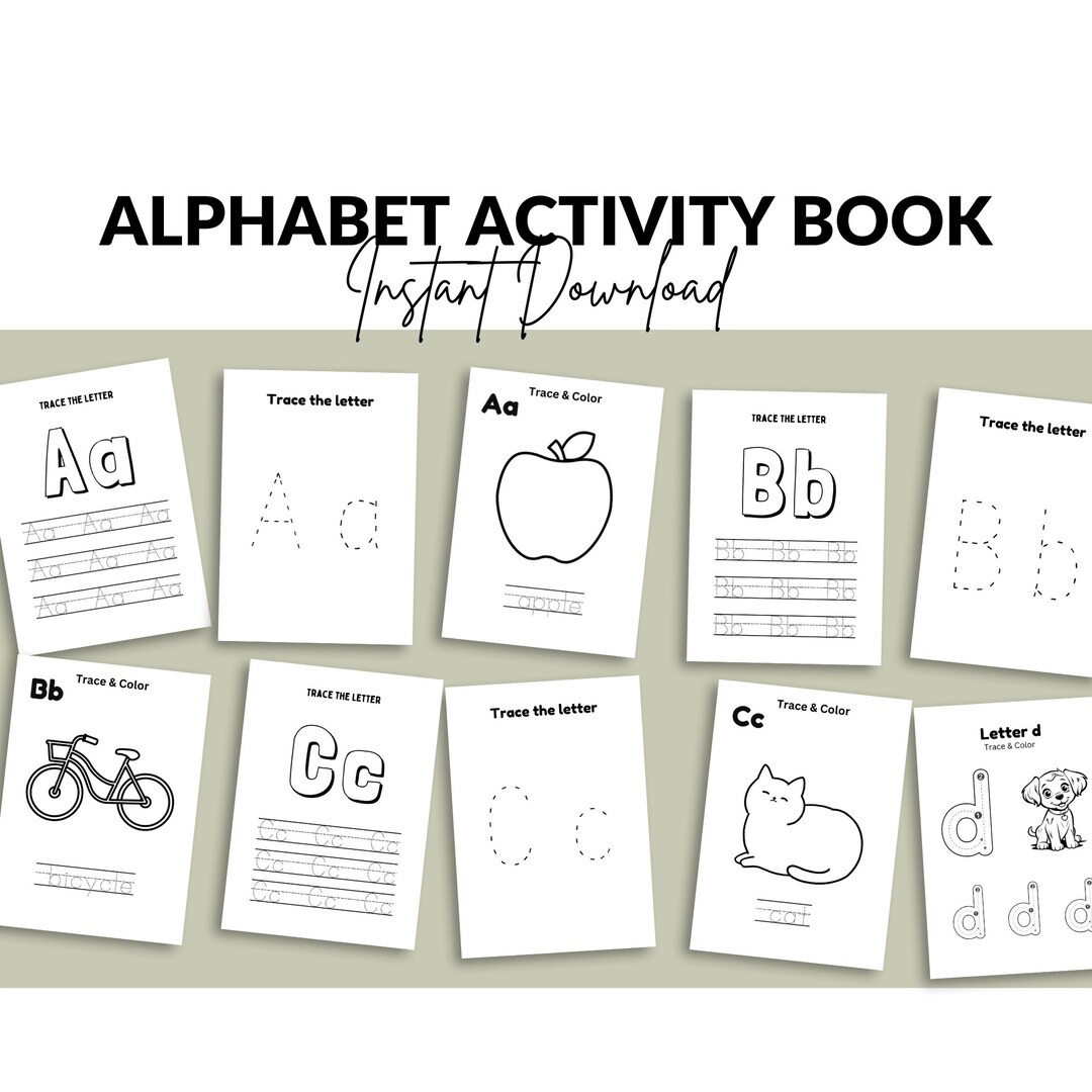 Alphabet Tracing Worksheets A-Z, ABC Tracing Workbook, Homeschool ...