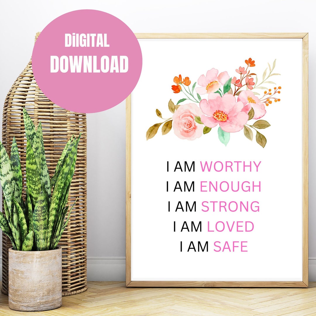 Positive Affirmations Wall Art, Affirmations Prints, Printable Wall Art ...