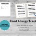 Food Allergy Tracker, Food Allergy Journal, Food Allergy Diary ...