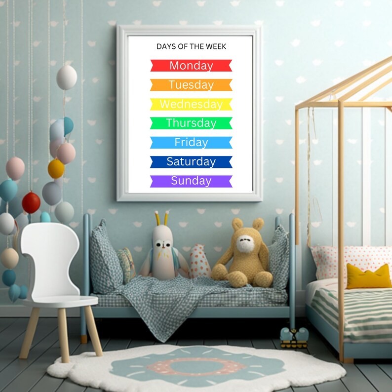 Days of the Week Printable, Classroom Poster, Homeschooling Educational ...
