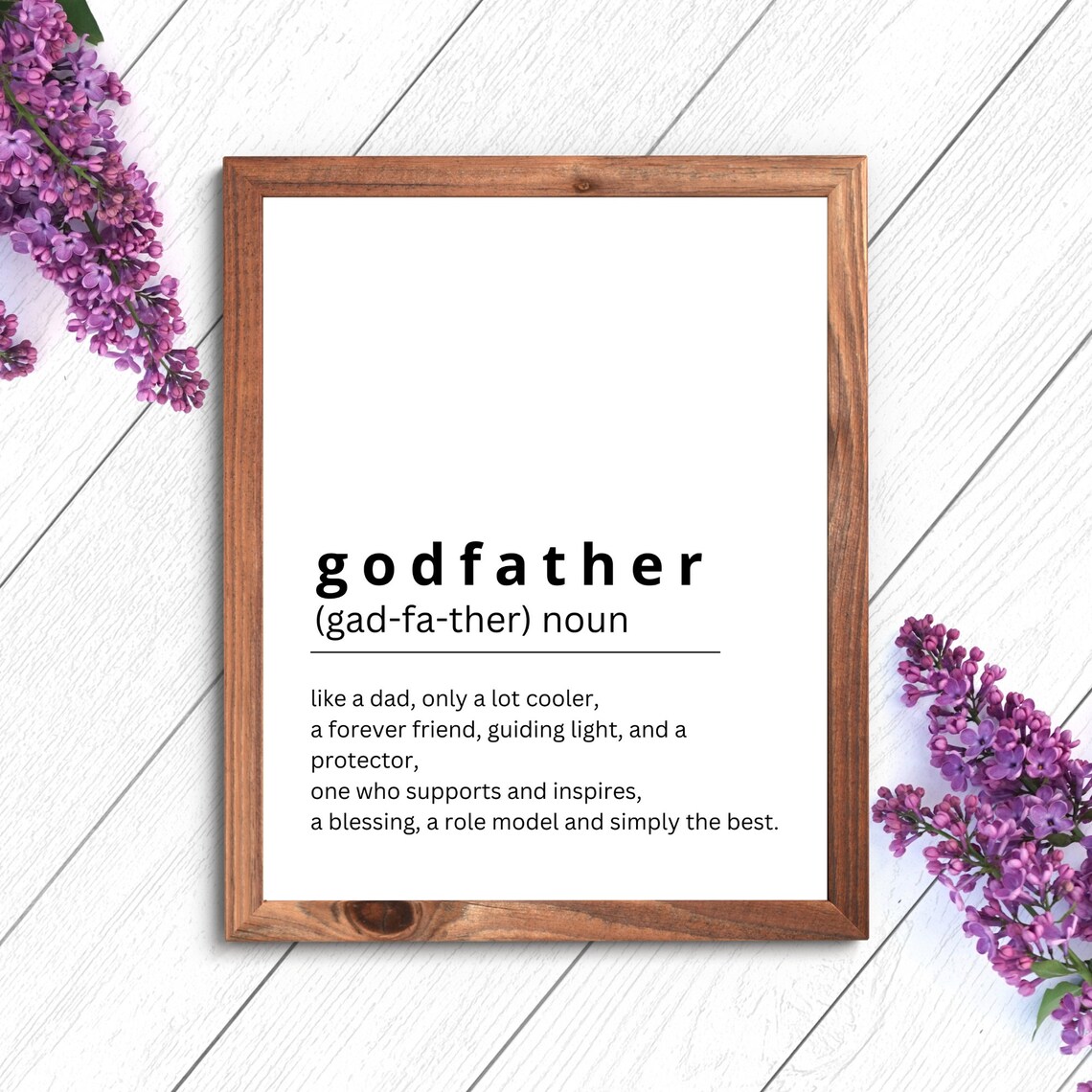 Godfather Definition Print, Godfather Poster, Gift for Godfather ...