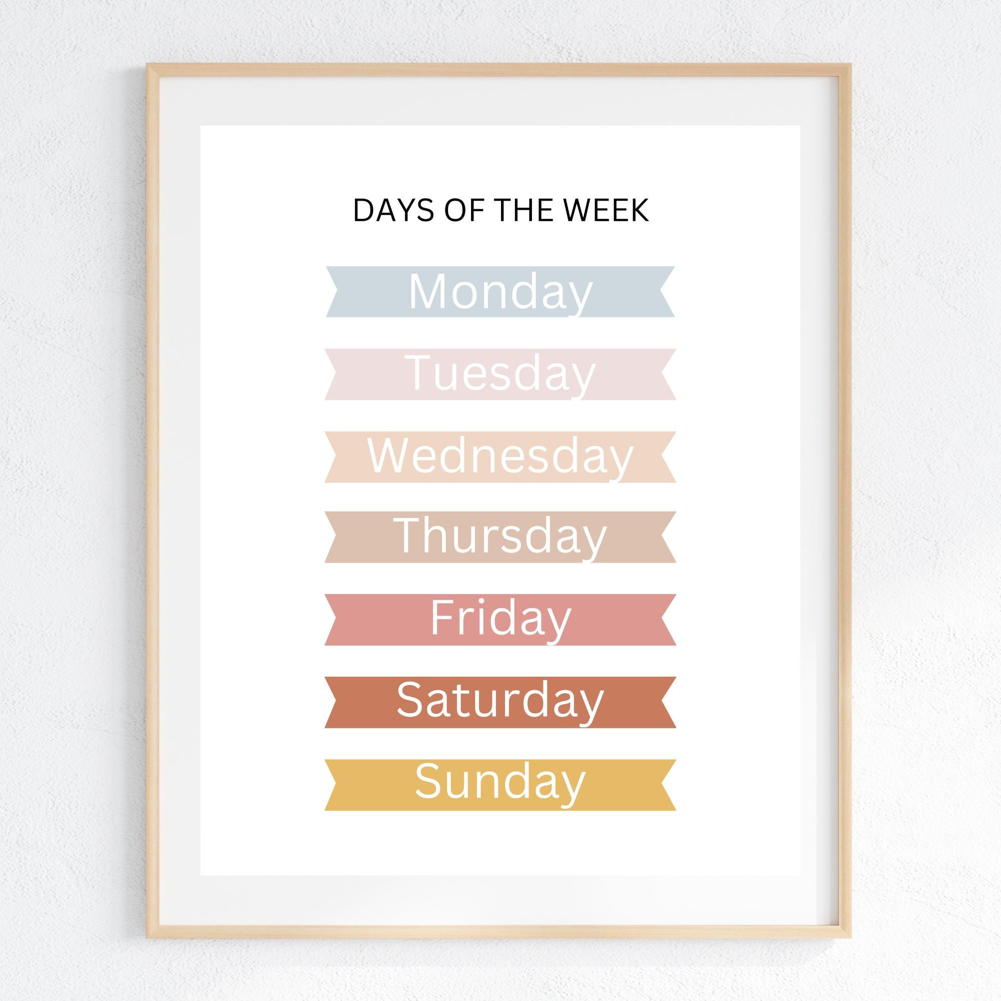 Boho Rainbow Days of the Weeks Poster, Boho Homeschool Decor, Printable ...