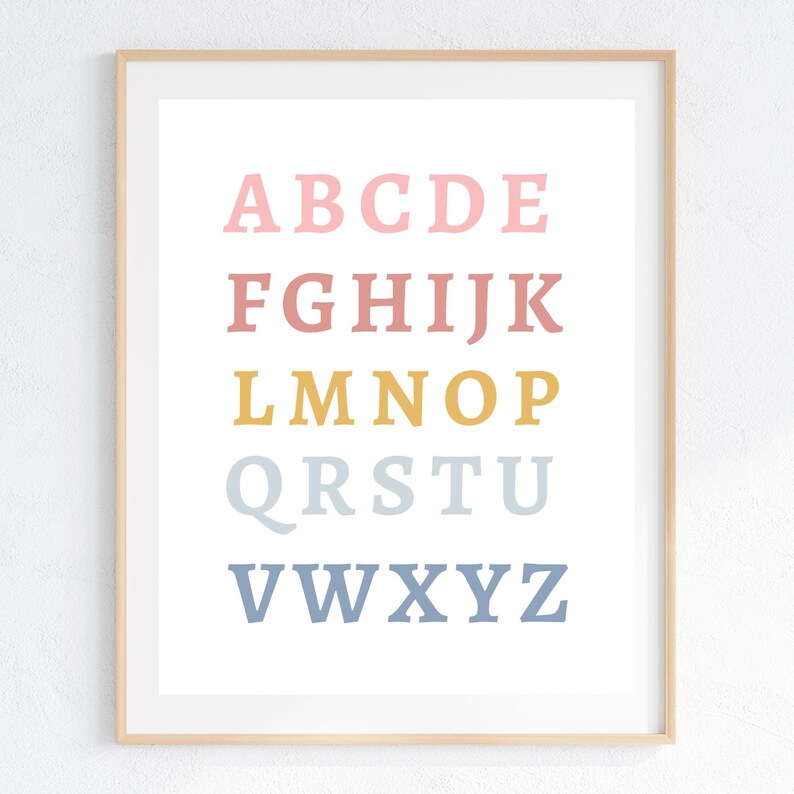 Set of 2 Boho Rainbow Alphabet Numbers Poster Printable - Etsy