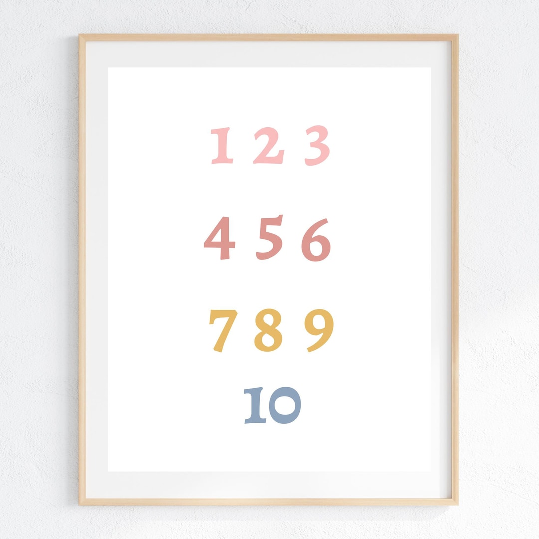 Boho Rainbow Numbers Poster, Boho Homeschool Decor, Neutral Numbers ...