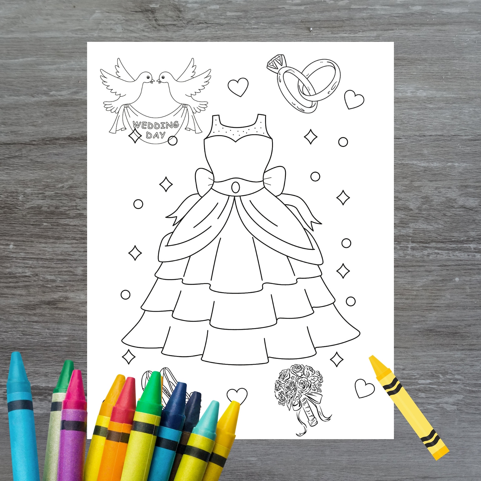 Wedding Coloring Pages, Kids Coloring Pages for Weddings, Children ...