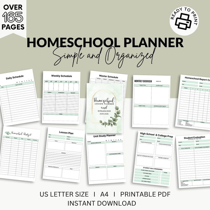 Homeschool Planner Printable Bundle, Teacher Organizer (PDF) - Etsy
