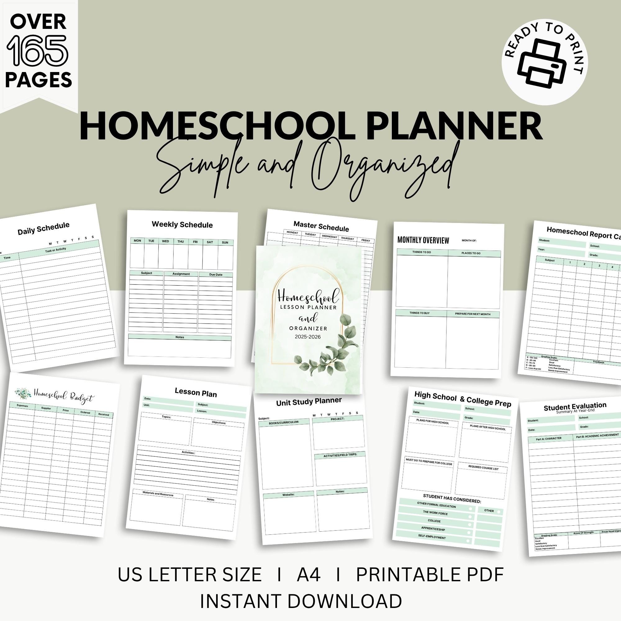 Homeschool Planner Printable Bundle, Teacher Organizer (PDF) - Etsy
